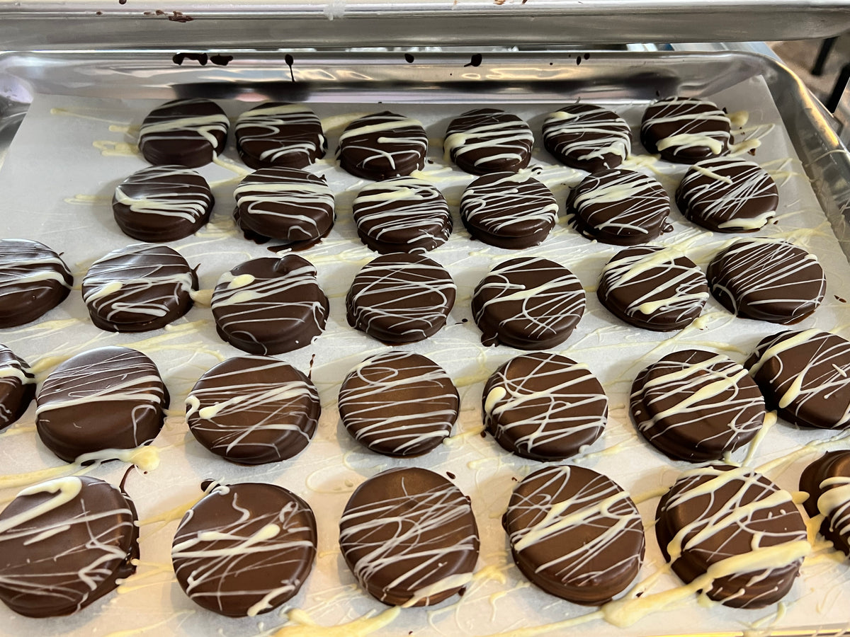 Cow Patties Chocolate Dipped Peanut Butter Cookies – Chocolate Legacy